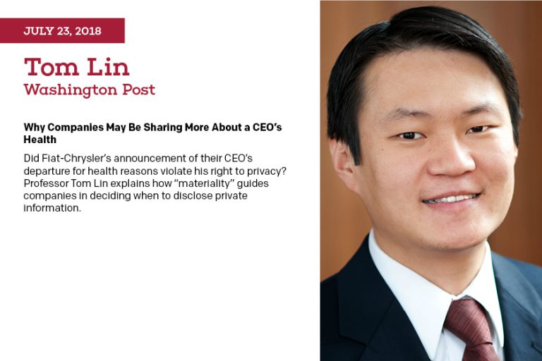 Why Companies May Be Sharing More About a CEO’s Health - Voices at Temple